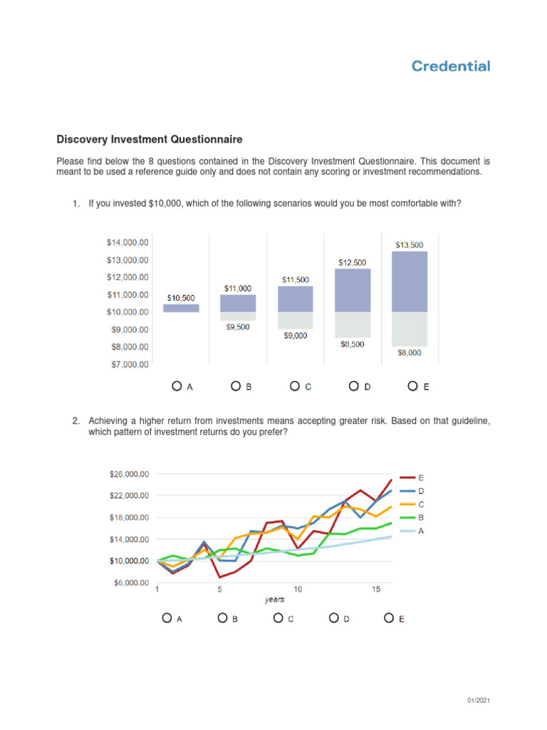 CAM Investment Questionnaire | PDF