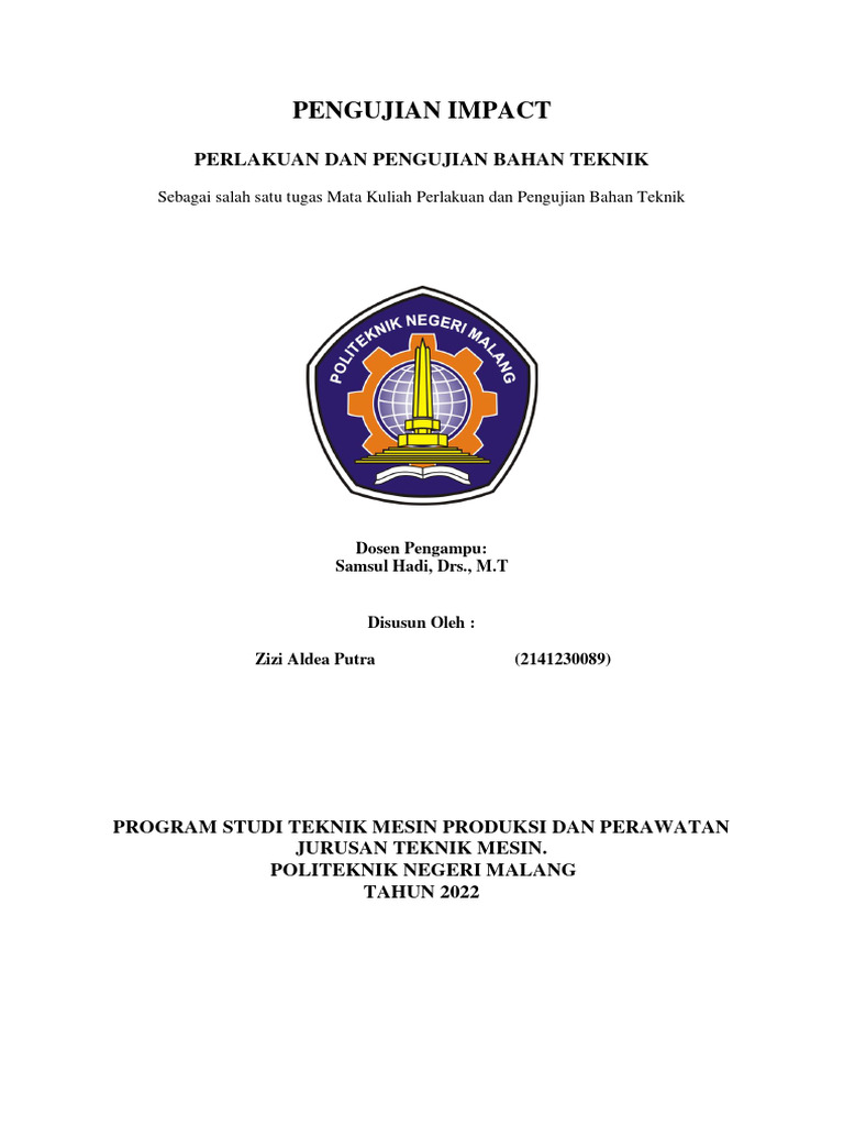 Perlakuan Dan Pengujian Bahan Teknik - Uji Impact | PDF