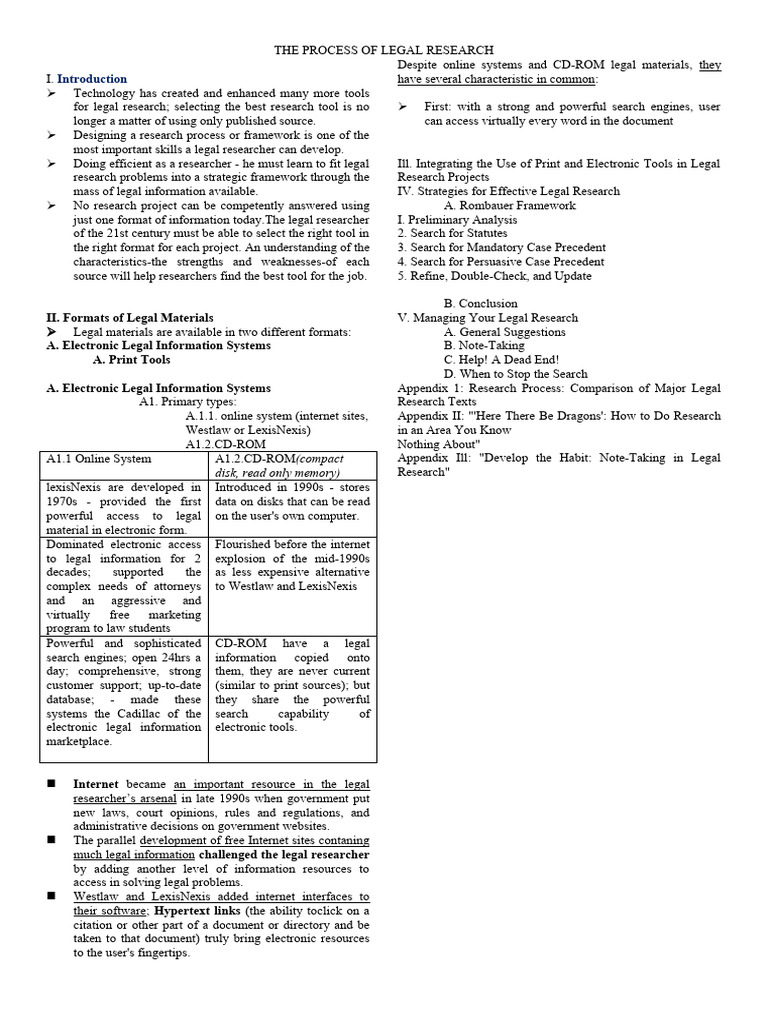 The Process of Legal Research | Download Free PDF | Lexis Nexis | Internet