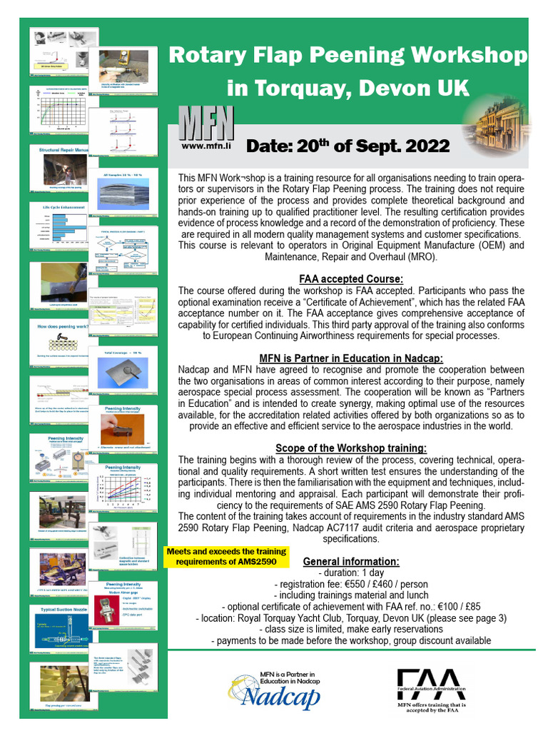 MFN Flap Peening Workshop in England 2022 ( (Torquay, Devon UK) ) | PDF