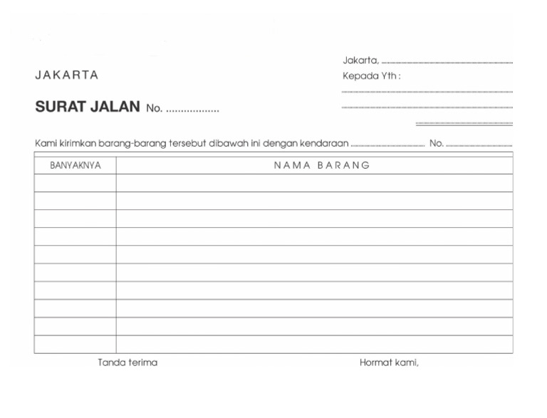 Format Surat Jalan PDF | PDF