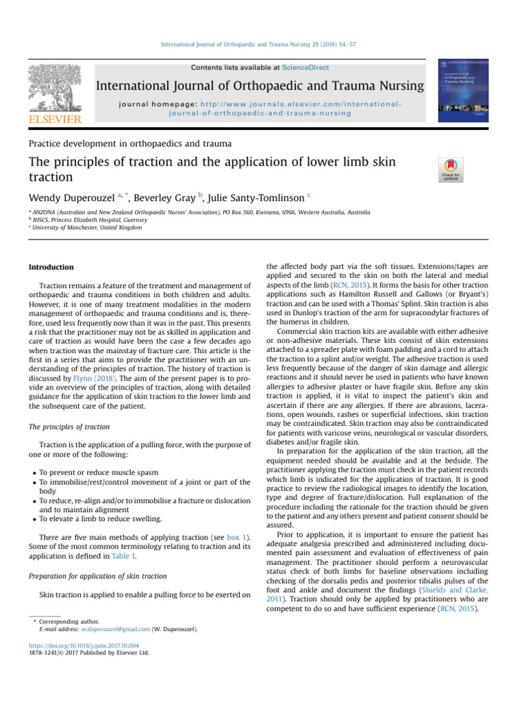 Principles of Lower Limb Skin Traction | PDF | Knee | Ankle