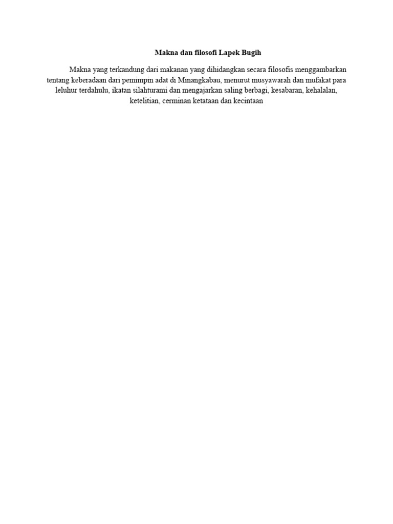 Makna Dan Filosofi Lapek Bugih | PDF