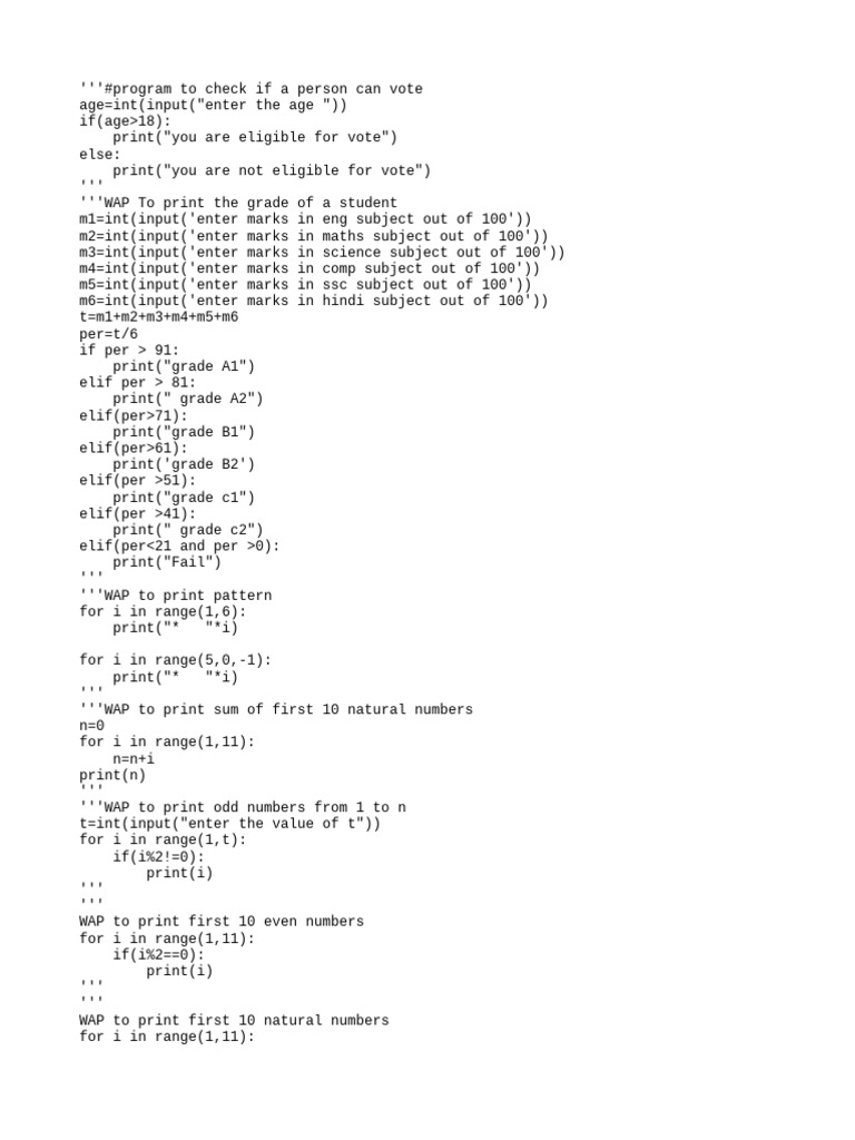 Python Programs | PDF