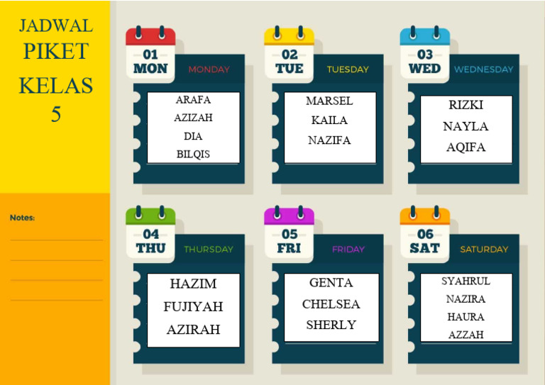 Template Jadwal Piket Aesthetic 1 | PDF