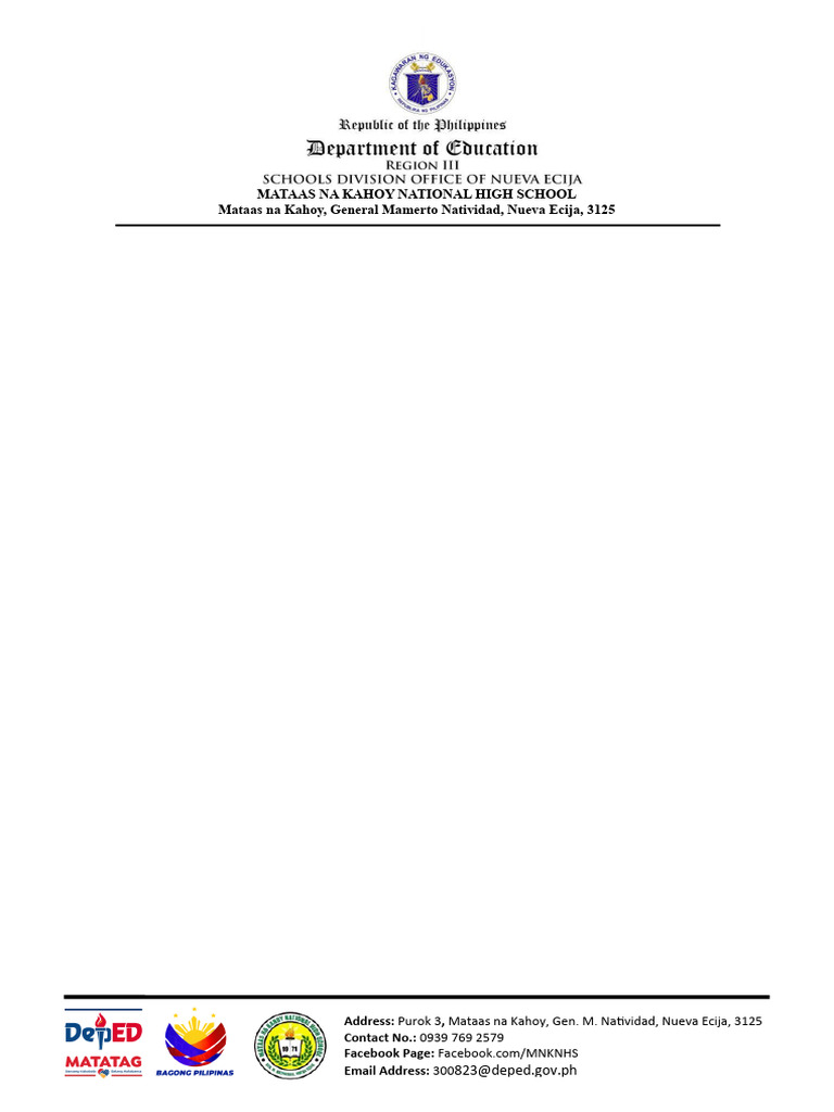 DepEd Matatag at Bagong Lipunan Official Template | PDF