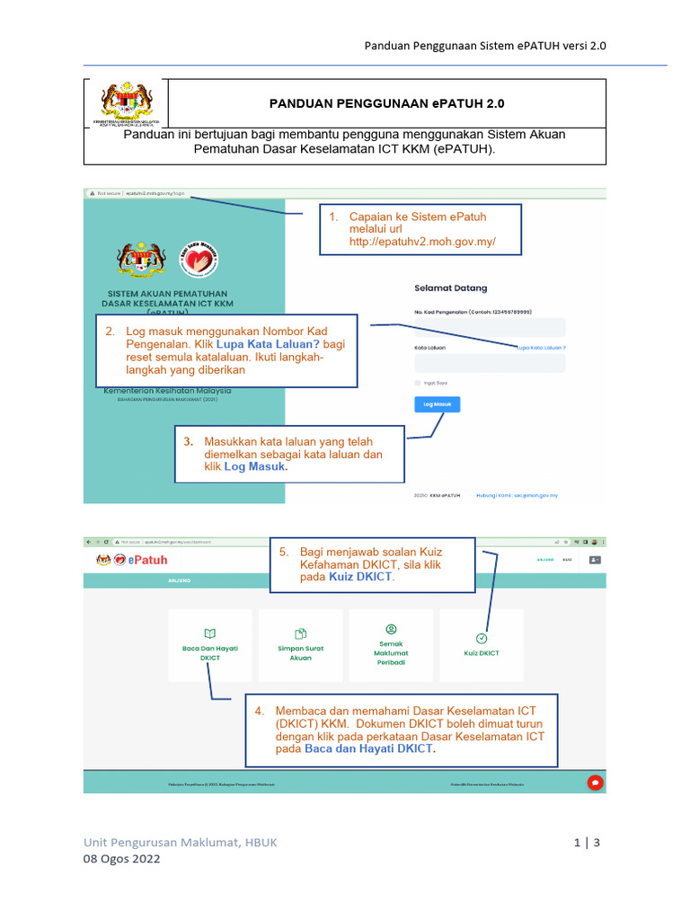 KKM Manual Penggunaan Epatuhv2 | PDF