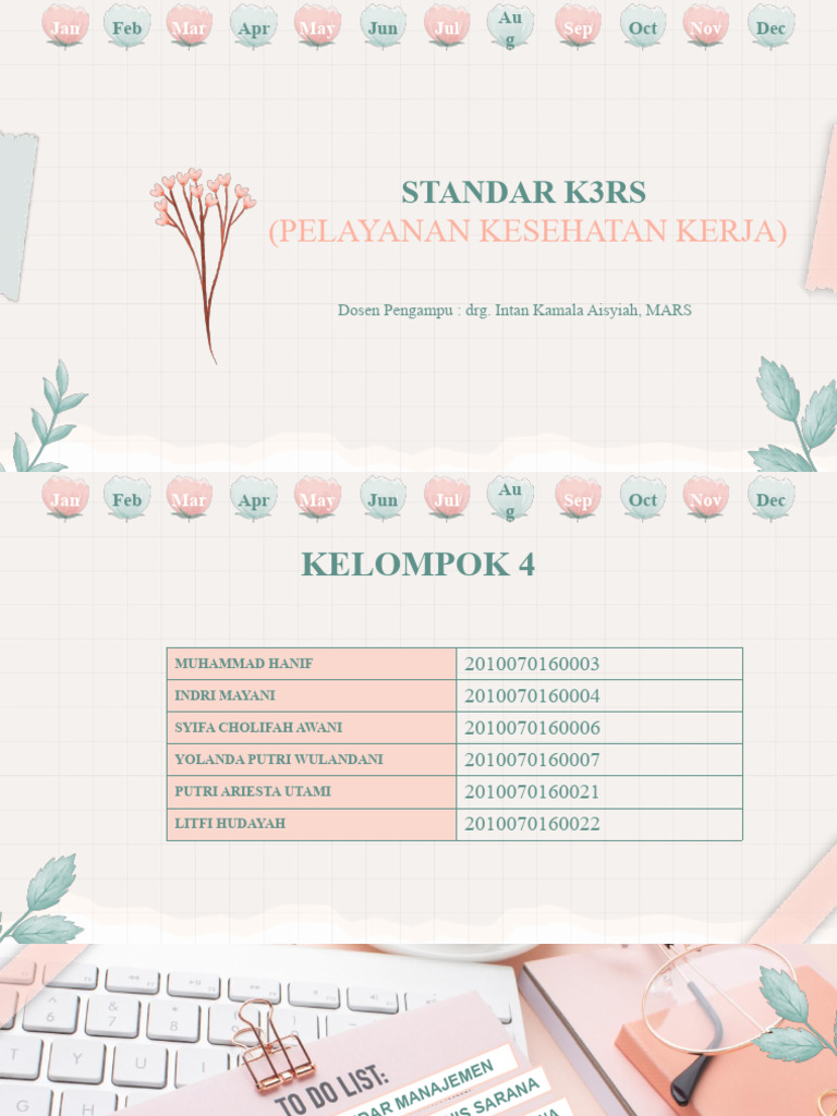 Standar k3rs (Pelayanan Kesehatan Kerja) - Kelompok 4 | PDF