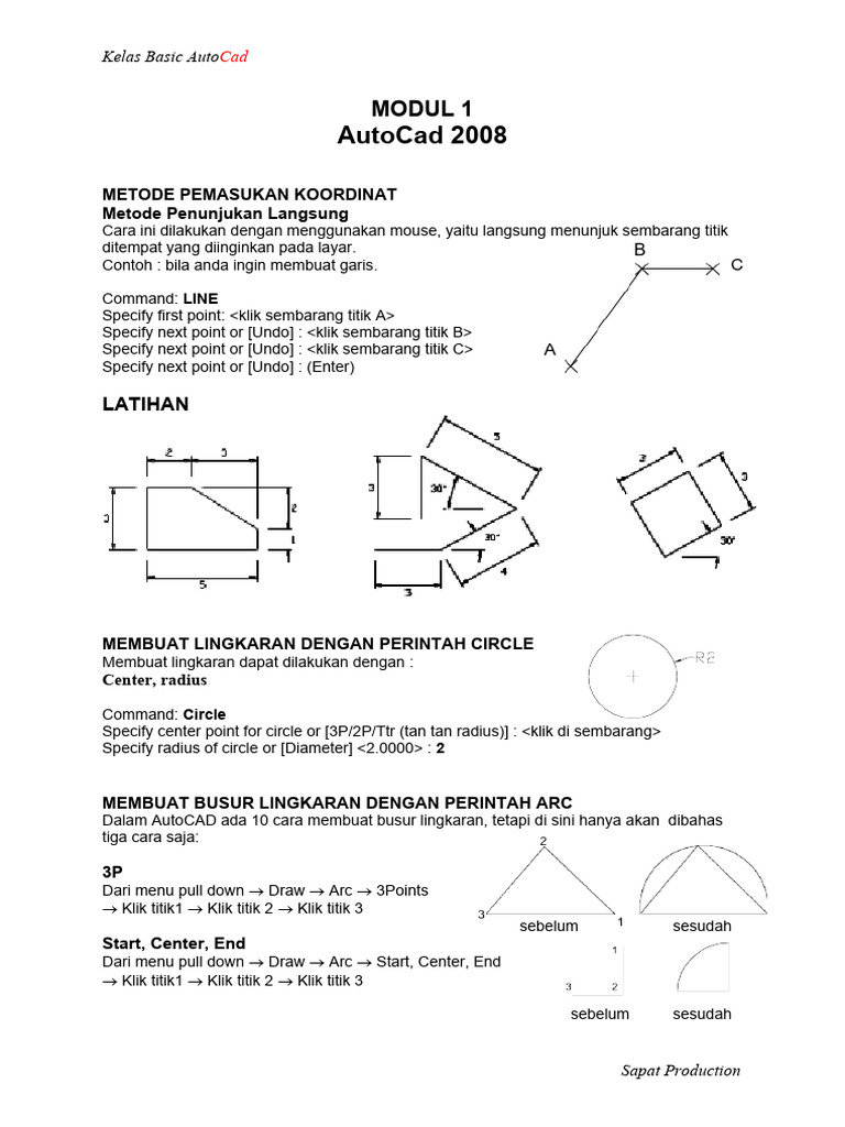 Modul Kelas Basic AutoCad | PDF