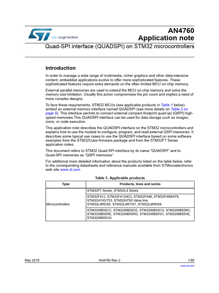 STM32 Quad-SPI Interface Overview | PDF | Microcontroller | Computer Memory
