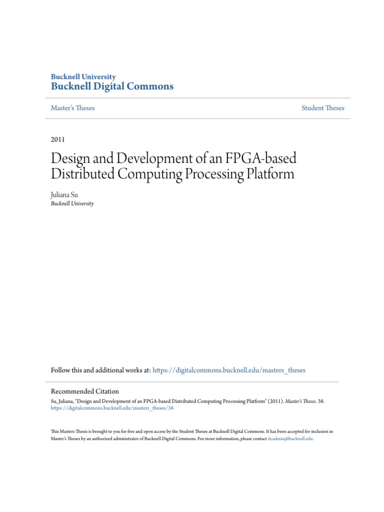 Design and Development of An FPGA-based Distributed Computing Pro | PDF Design and Development of An FPGA-based Distributed Computing Pro | PDF