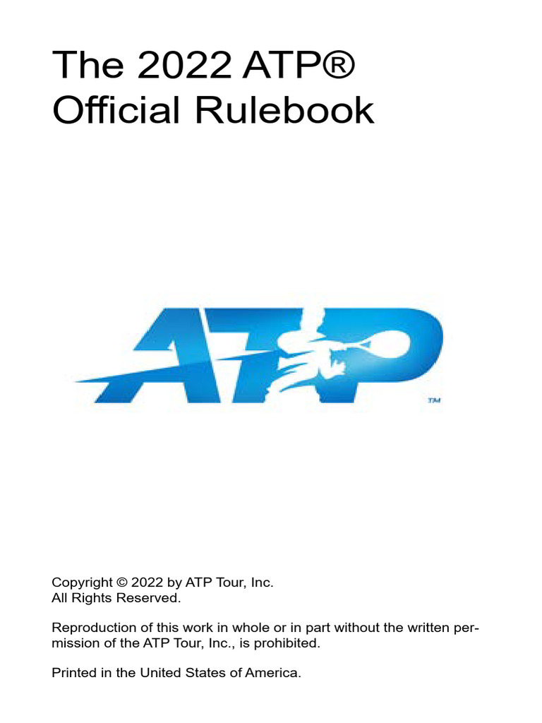 2022 Atp Rulebook 01mar | PDF | Technology & Engineering