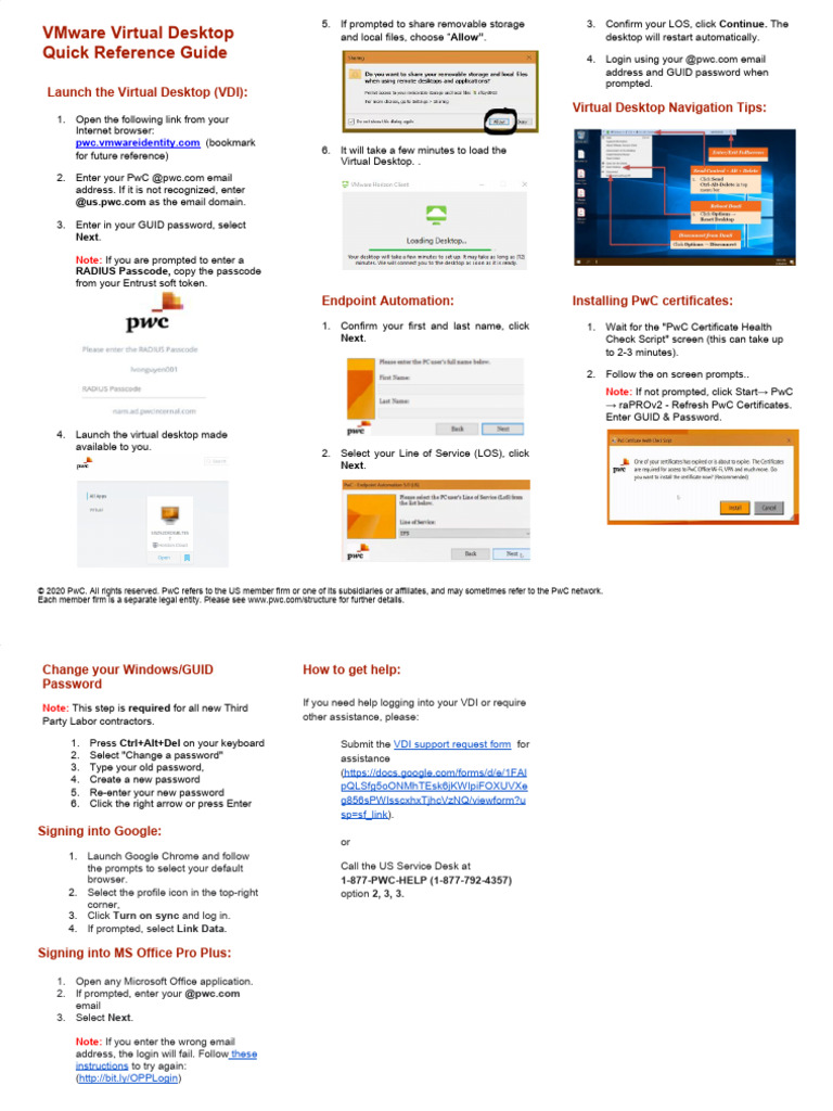 Vmware Virtual Desktop Quick Reference Guide | PDF