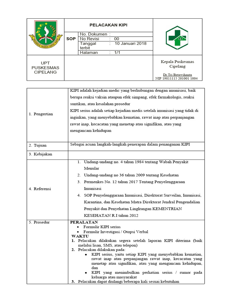 Sop Pelacakan Kipi CPL | PDF