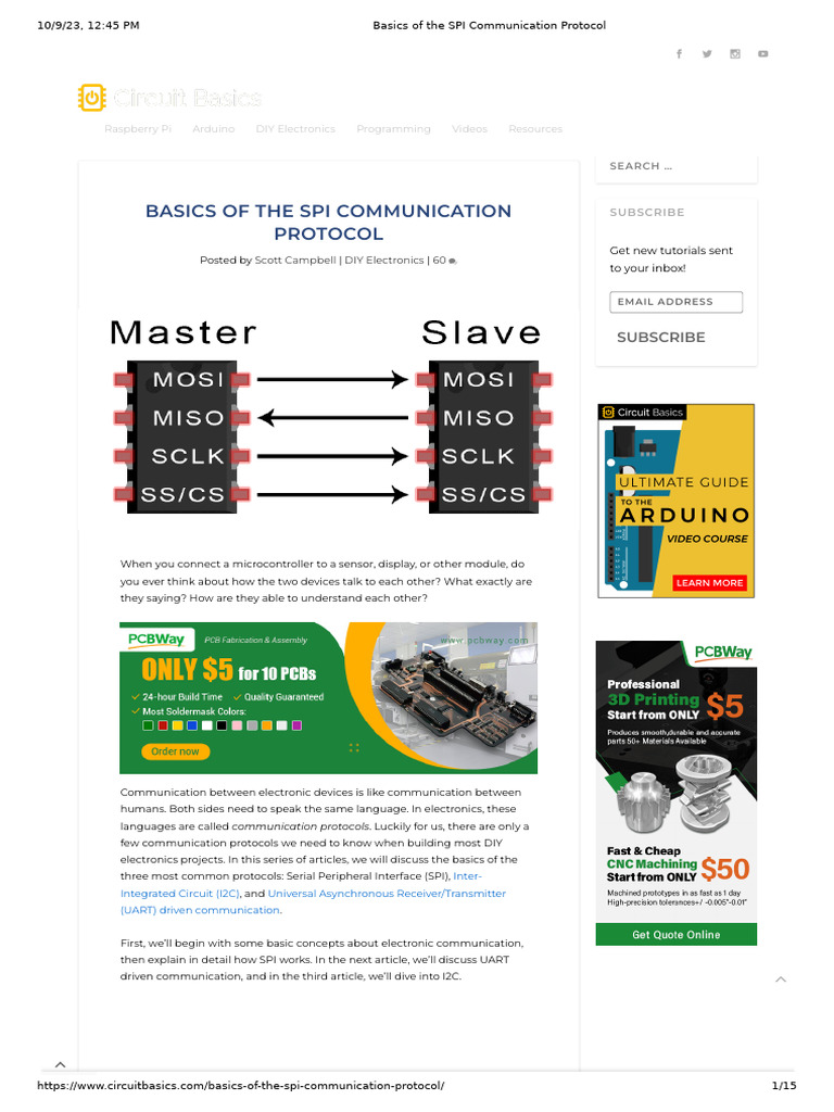 Basics of The SPI Communication Protocol | PDF