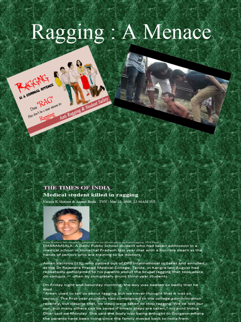 Aman Kachroo Ragging Tragedy | PDF | Crimes | Crime & Violence