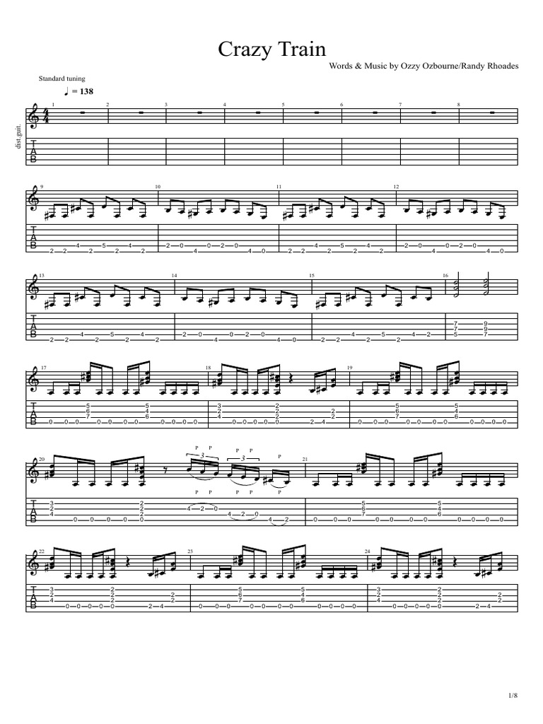 Osbourne, Ozzy - Crazy Train | PDF | Singles | American Musicians