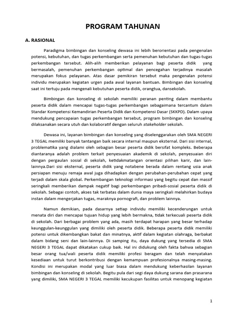 Contoh PROGRAM TAHUNAN | PDF
