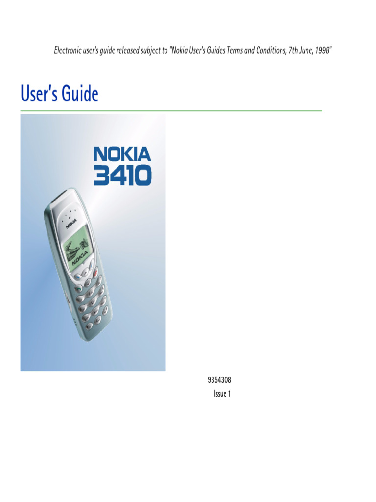 Nokia 3410 Manual | PDF | Battery Charger | Telephone