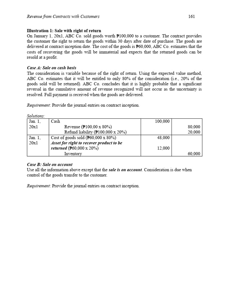 Revenue Recognition for Customer Contracts | PDF | Discounting | Inventory