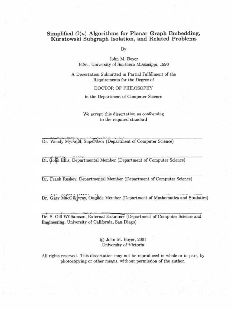 Simplified o N Algorithms For Planar Graph Embedding Kuratowski Subgraph Isolation and Related ...