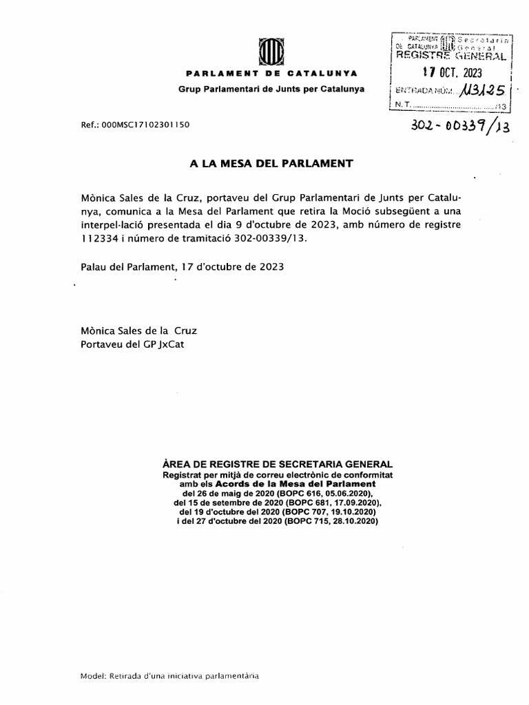 Junts retira la moció pro-Israel | PDF Junts retira la moció pro-Israel | PDF
