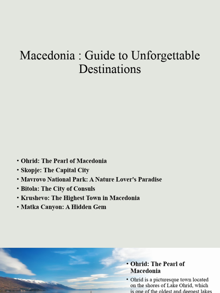 Guide To Macedonia | PDF