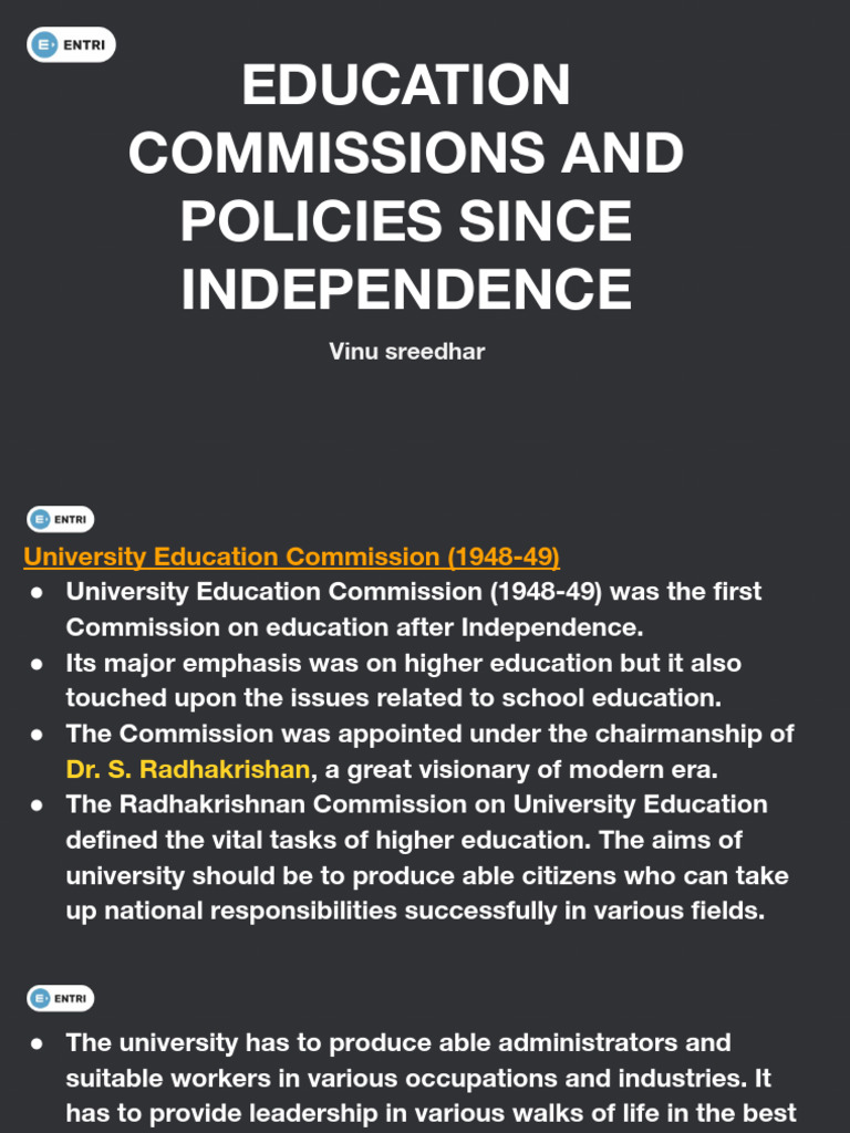 Education Commissions Since Independence | PDF | Finance & Money ...