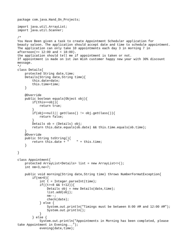Appointment Scheduler | PDF | Computer Programming | Software Engineering