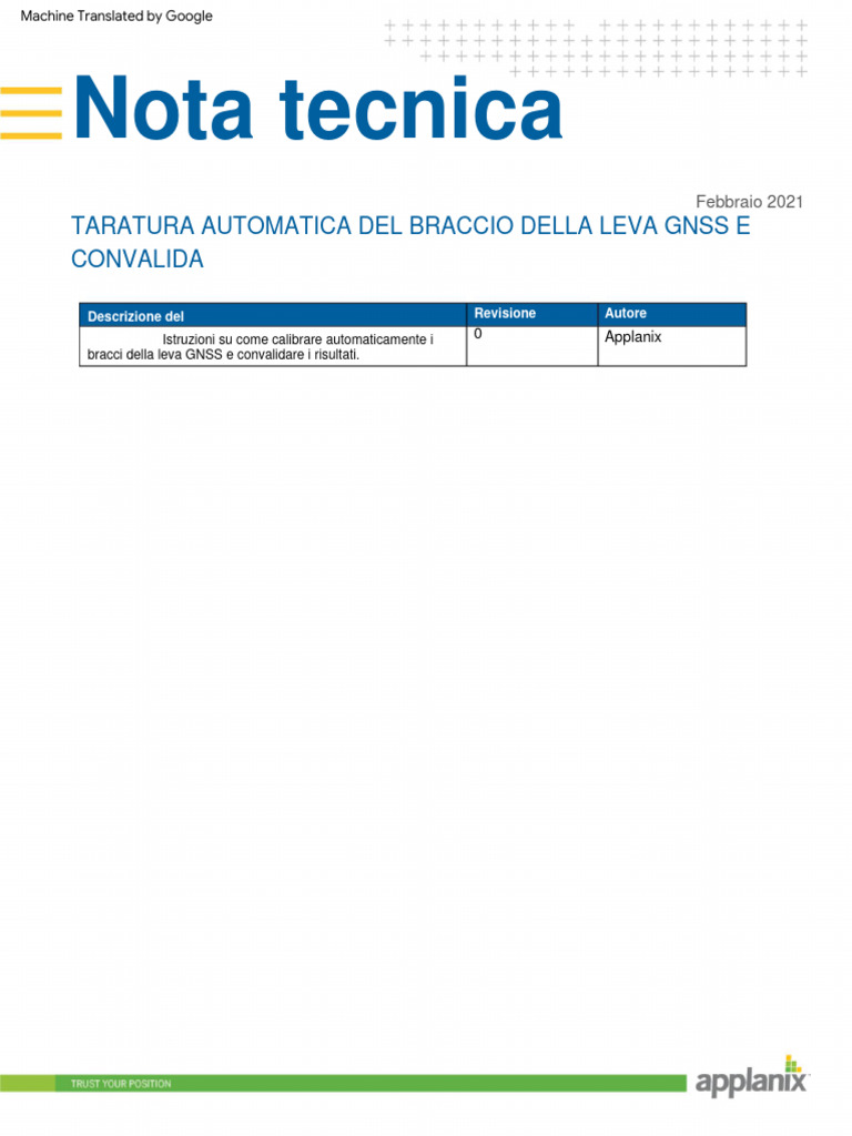 Tech Note - Auto GNSS Lever Arm Cal | PDF Tech Note - Auto GNSS Lever Arm Cal | PDF