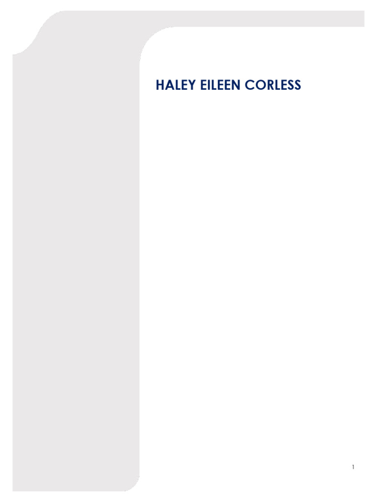 MR Haley Eileen Corless CV | PDF