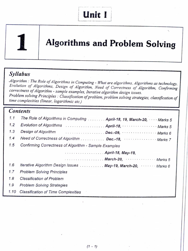 (Technical) Design and Analysis of Algorithms U1-2 (2019 Pattern) | PDF