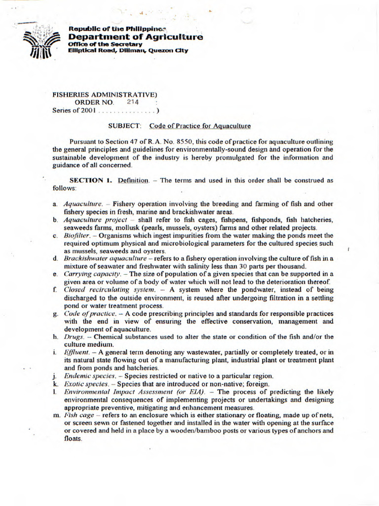 FAO No. 214 S. 2001 | PDF | Aquaculture | Water