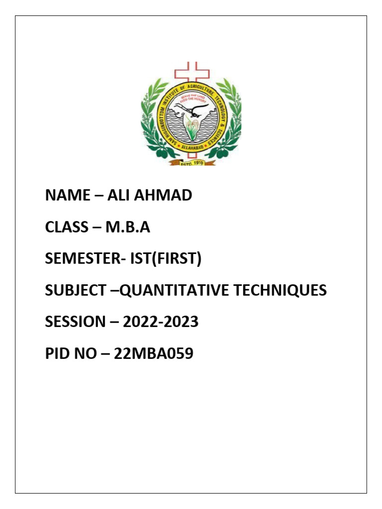 Assignment of QT | PDF | Linear Programming | Mathematical Optimization Assignment of QT | PDF | Linear Programming | Mathematical Optimization