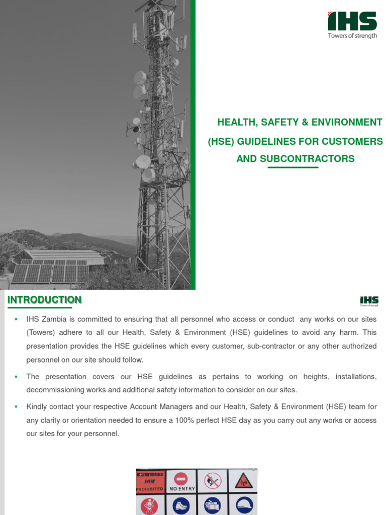 IHS HSE Guidelines for Site Safety | PDF | Personal Protective ...