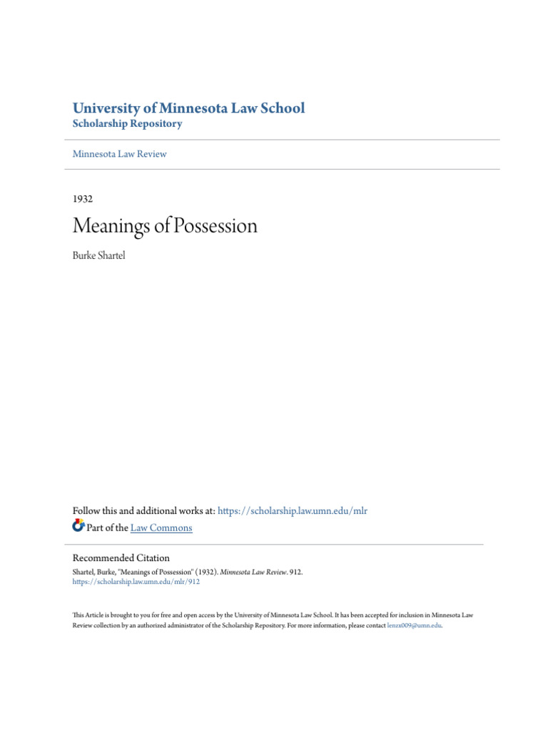 Meanings of Possession | PDF