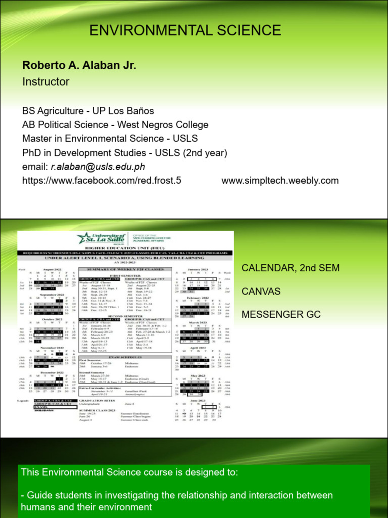Environmental Science PPT Jan24 | PDF | Science | Natural Environment