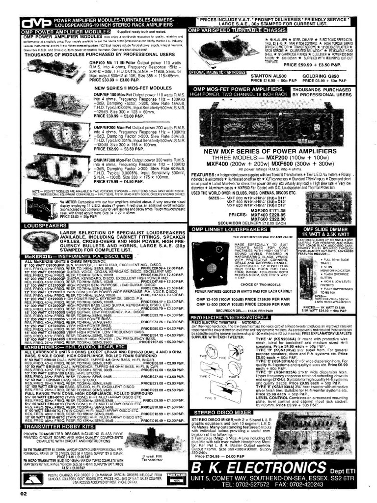BK Electronics Advert From Electronics Today 1989/05 | PDF