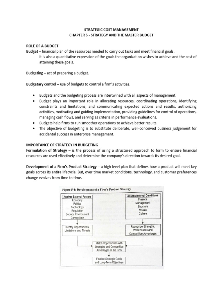 Chapter 5 Summary Pdf Goal Strategic Management