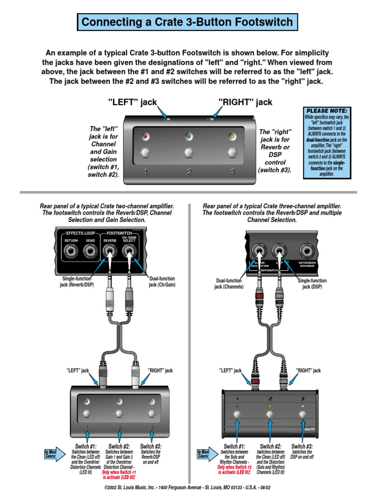 Connecting A Crate 3 Button Footswitch | PDF