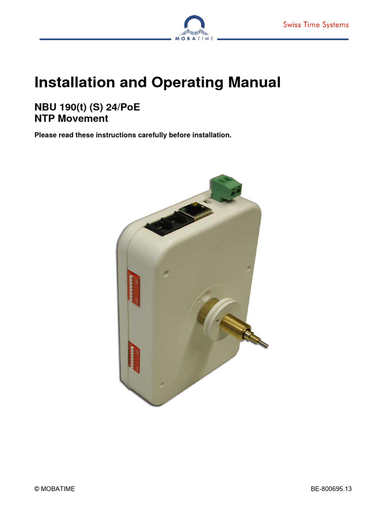 BE-800695.13-Uhrwerk-NBU 190 Installation | PDF | Ip Address | I Pv6