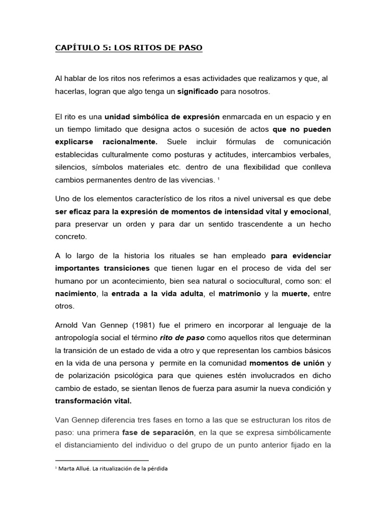 Ritos de Paso y Duelo: Significado y Proceso | PDF | Dolor | Rituales