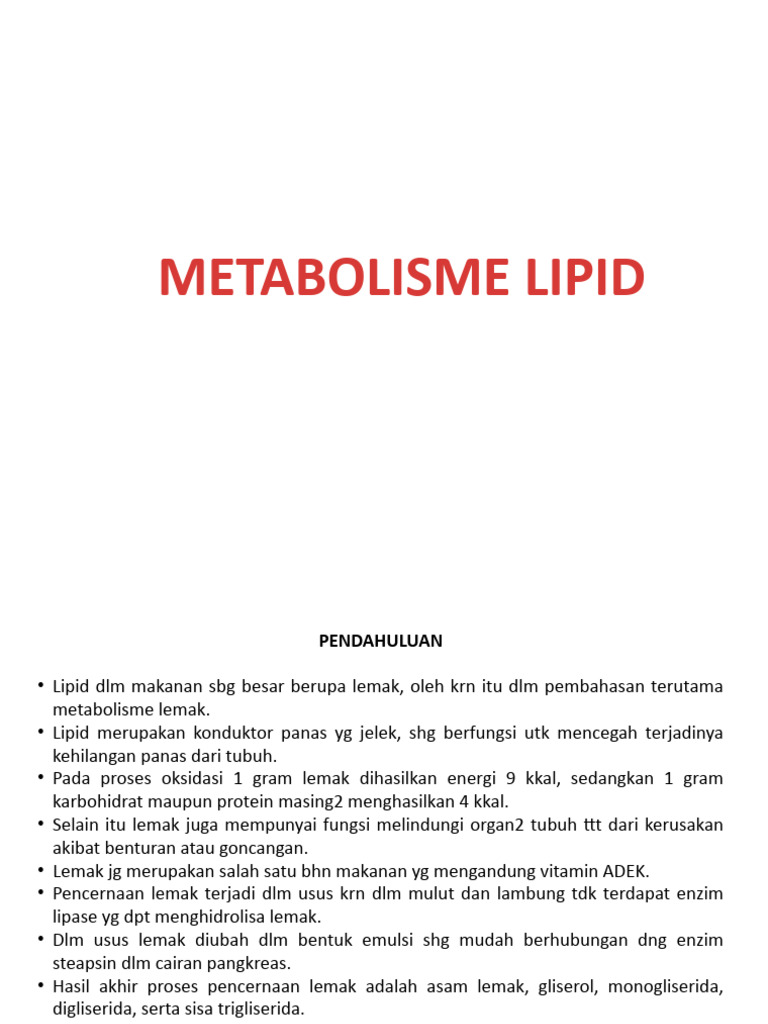 Metabolisme Lipid | PDF