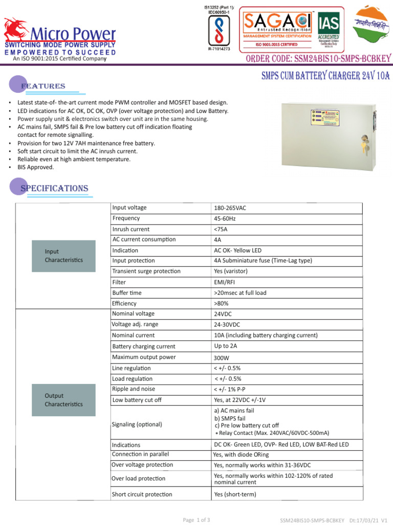 Smps Power Supply With Enclosure For Battery | PDF | Power Supply ...