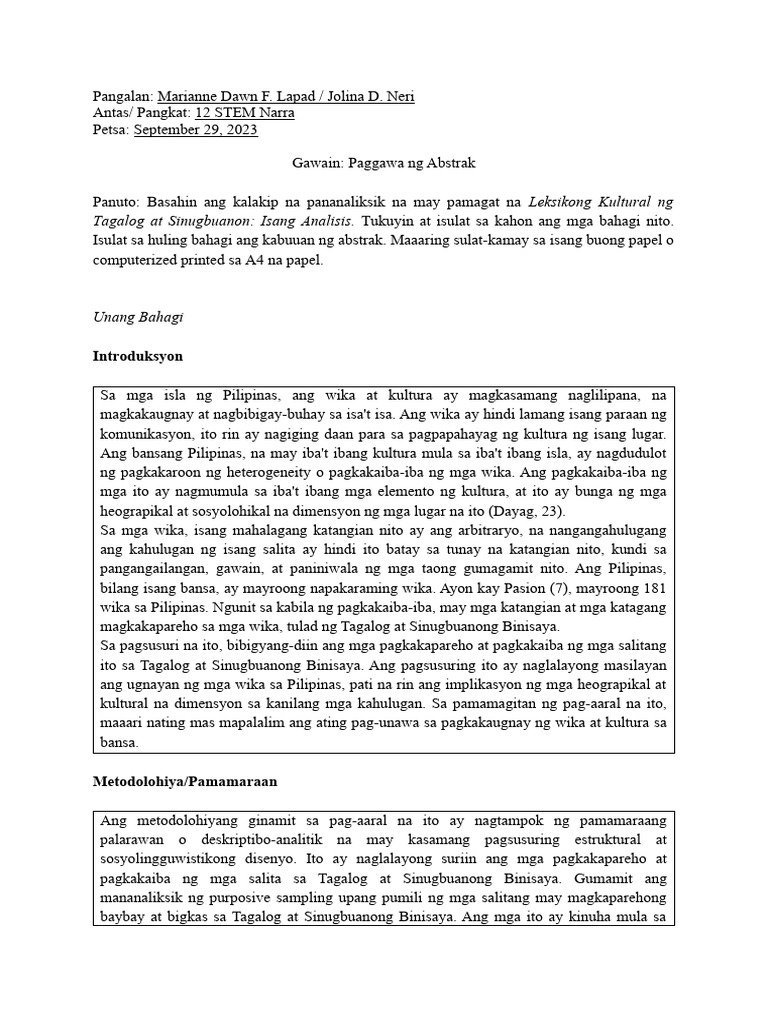 Paggawa NG Abstrak | PDF