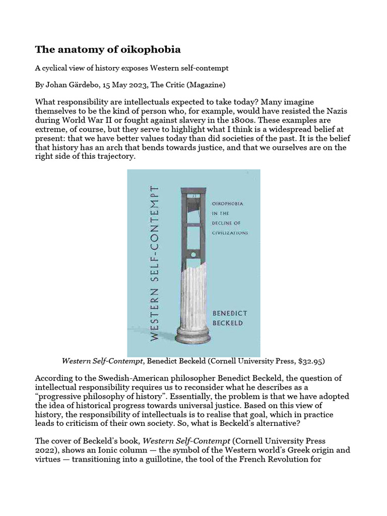 The Anatomy of Oikophobia | PDF | Philosophy Of Self | Relativism