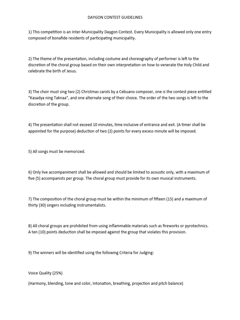 1) DAYGON Criteria and Guidelines | PDF | Art