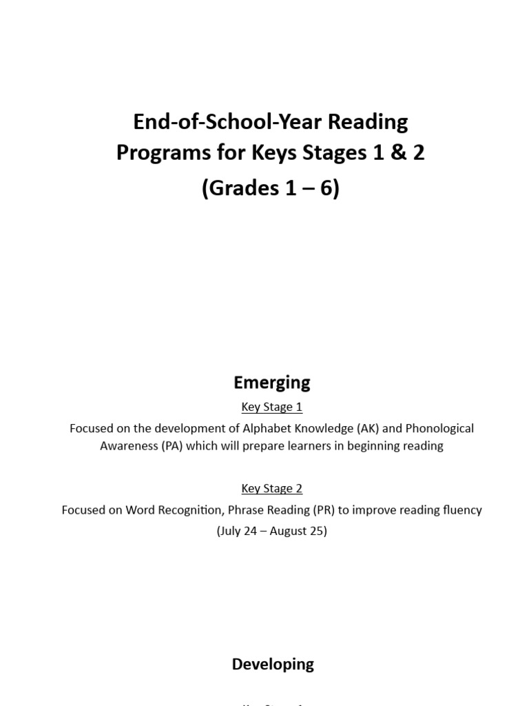 EOSY Reading Program | PDF