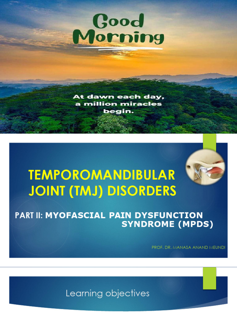 TMJ Disorders - Part II | PDF | Myofascial Trigger Point | Causes Of Death