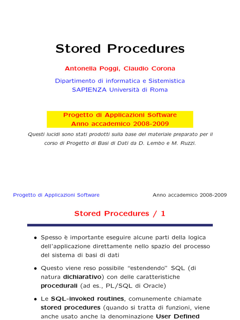 Stored Procedure | PDF
